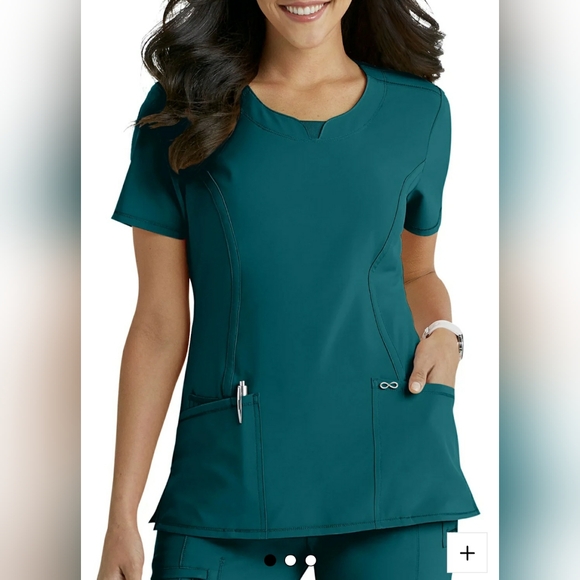 Cherokee | Tops | Cherokee Infinity Caribbean Blue Large Scrub Top Used ...